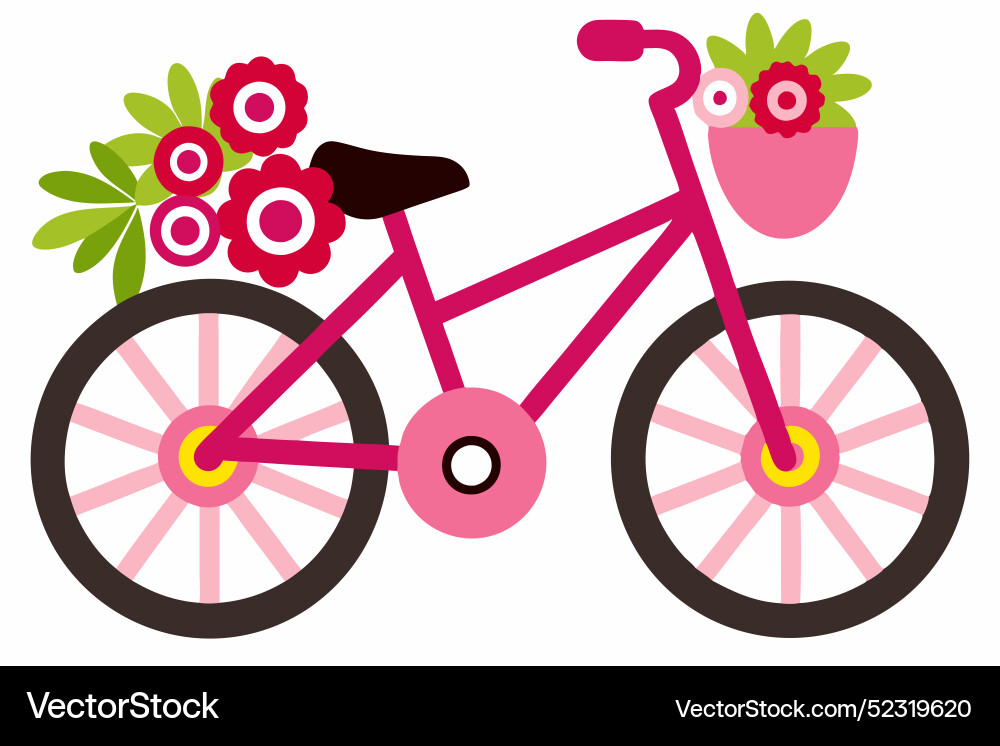 Cycle decoration by flower bouquet k Royalty Free Vector