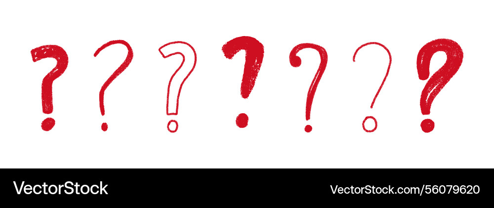Hand question mark doodle curious outline icon Vector Image