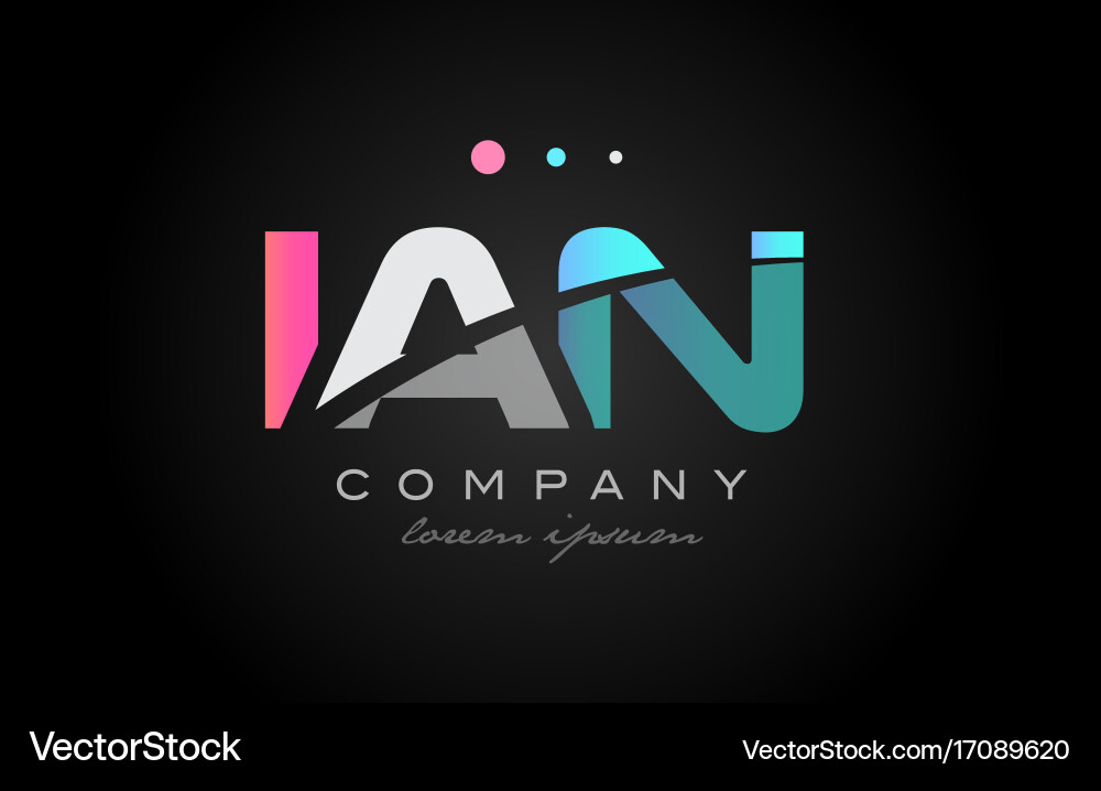 Ian i a n three letter logo icon design Royalty Free Vector
