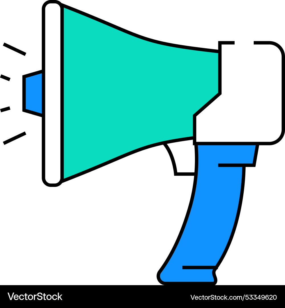 Megaphone alert icon color Royalty Free Vector Image