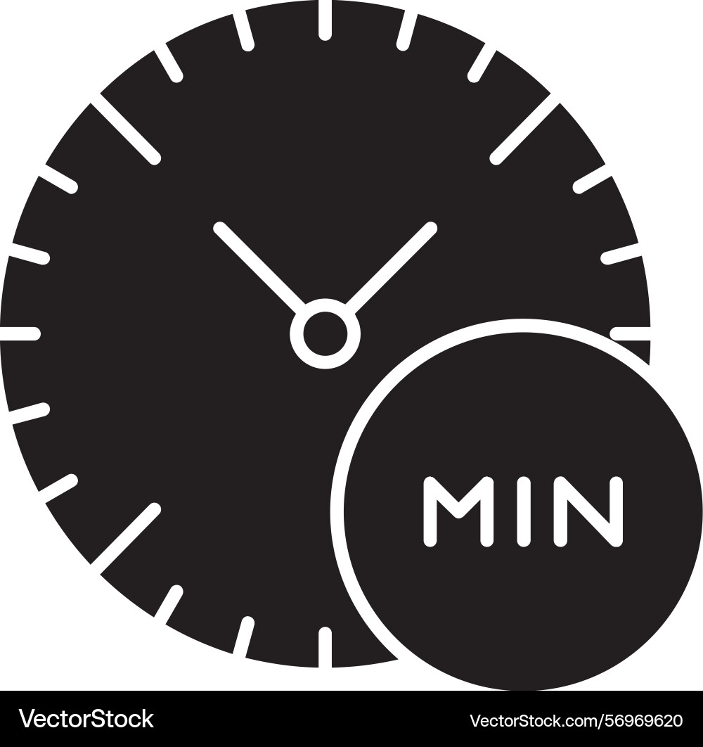 Minutes glyph style icon design Royalty Free Vector Image