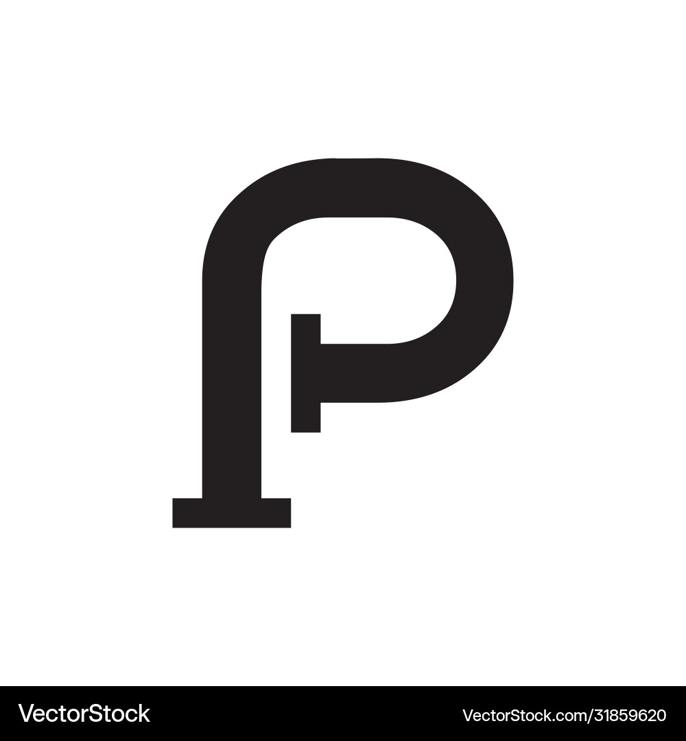 Plumbing p logo design concept Royalty Free Vector Image