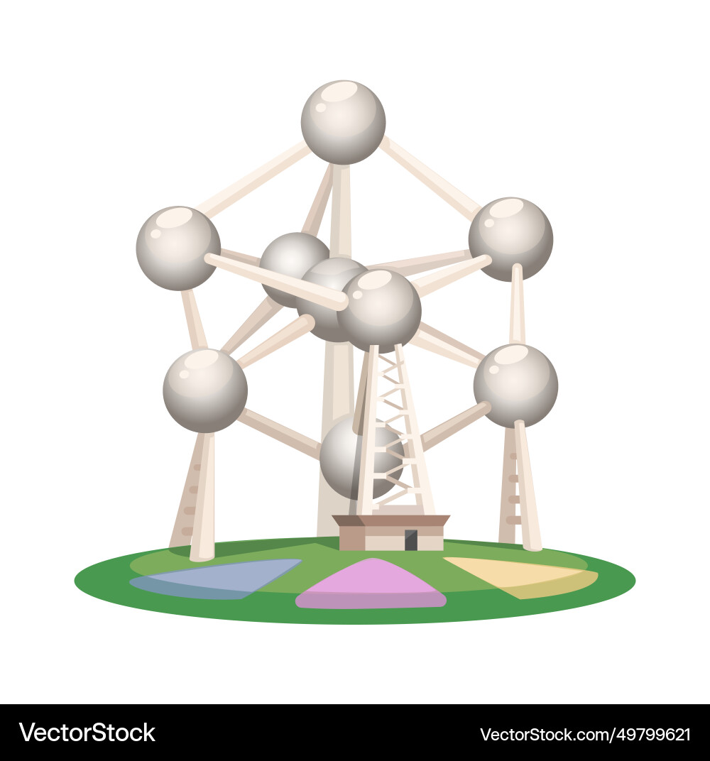 Atomium modernist landmark building belgium Vector Image