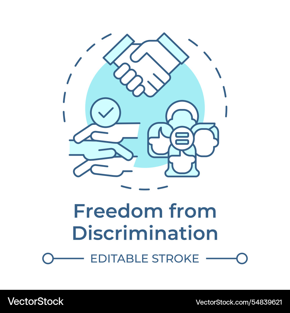 Discrimination freedom soft blue concept icon Vector Image