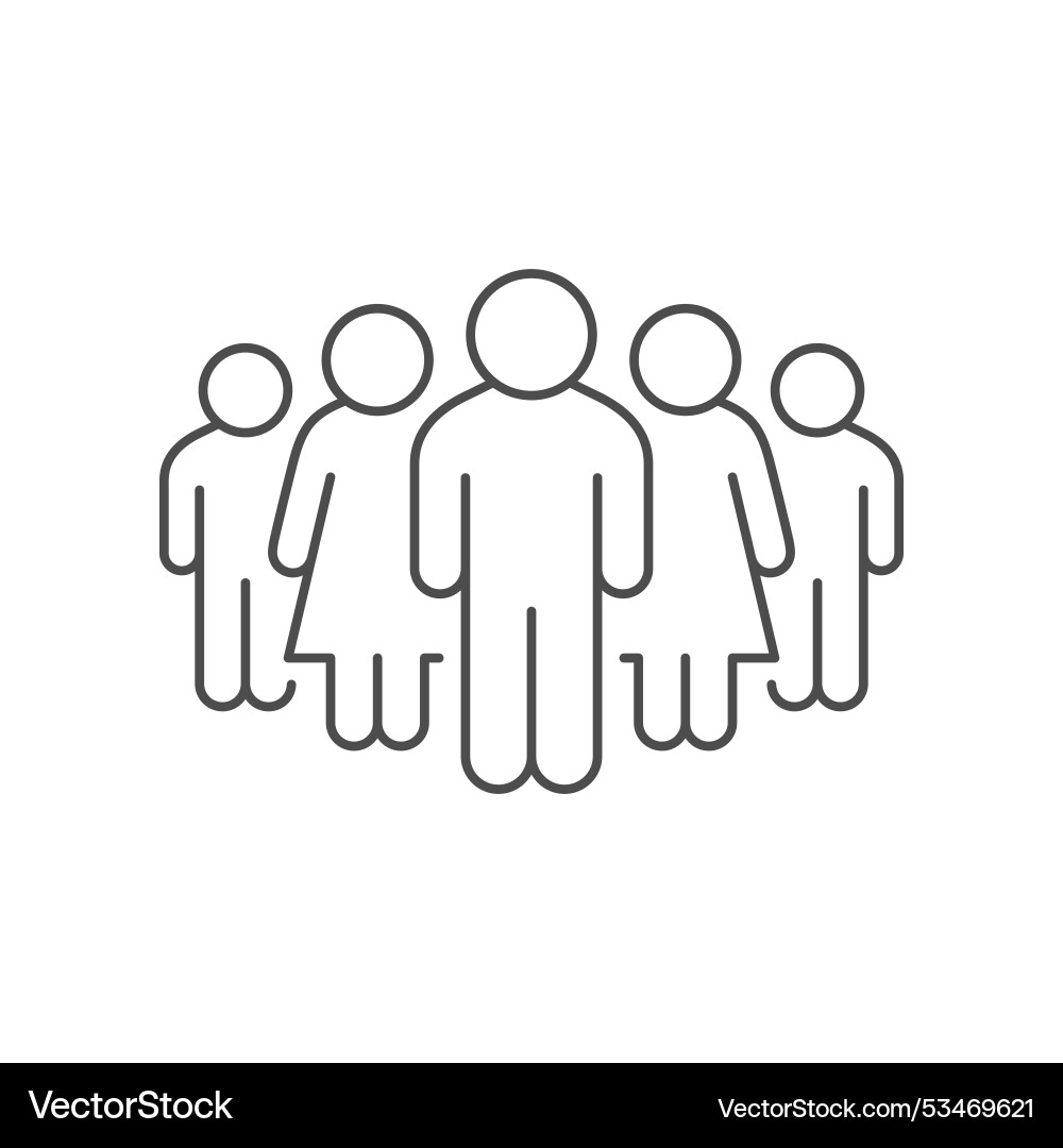 Human society line outline icon Royalty Free Vector Image
