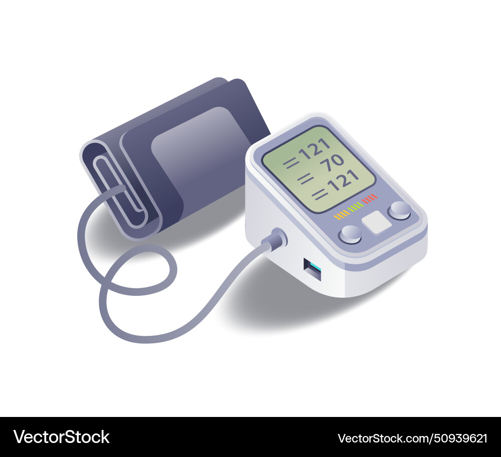Medical equipment blood check flat isometric Vector Image