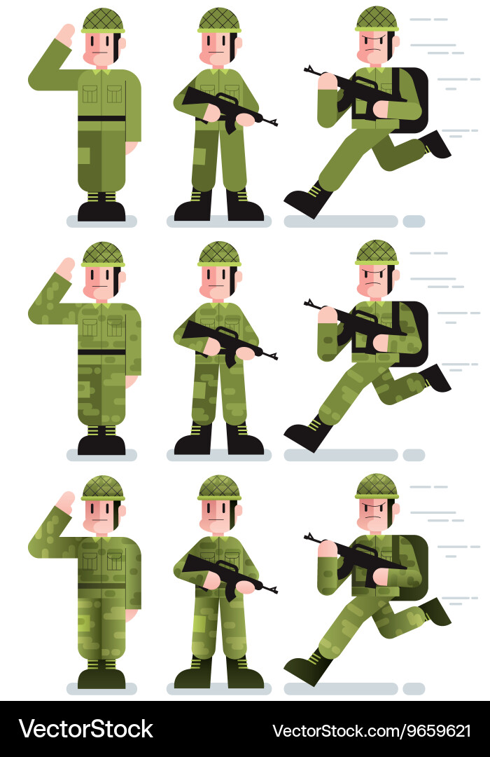 Military Soldier Characters Royalty Free Vector Image