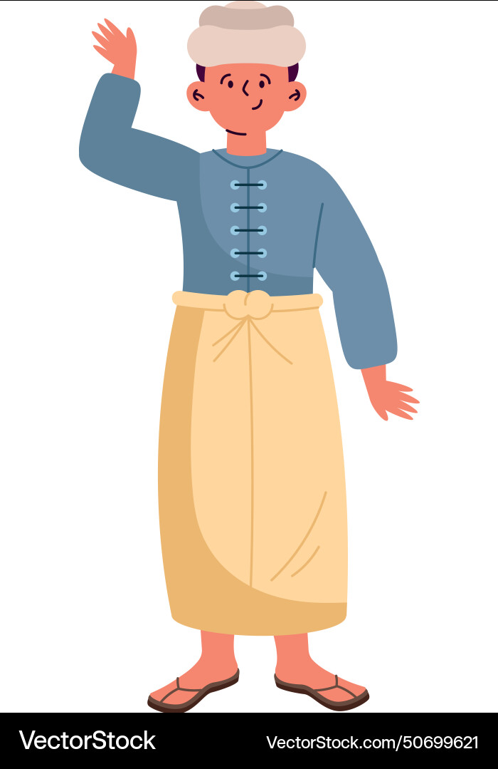 Myanmar man greeting Royalty Free Vector Image