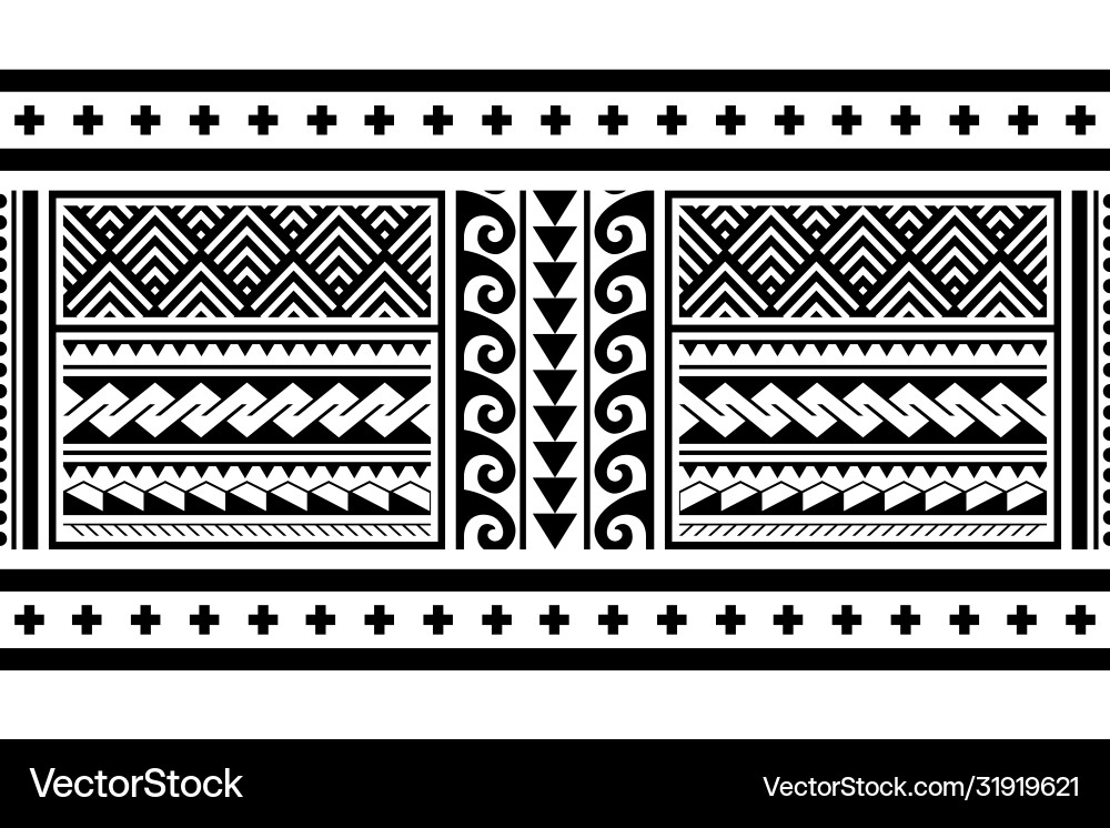 Polynesian Tribal Geometric Pattern Royalty Free Vector