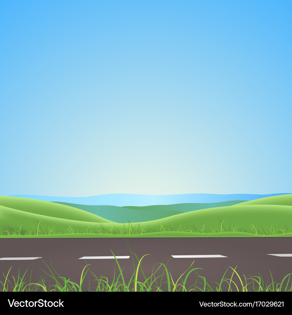 Spring or summer road with mountains background Vector Image