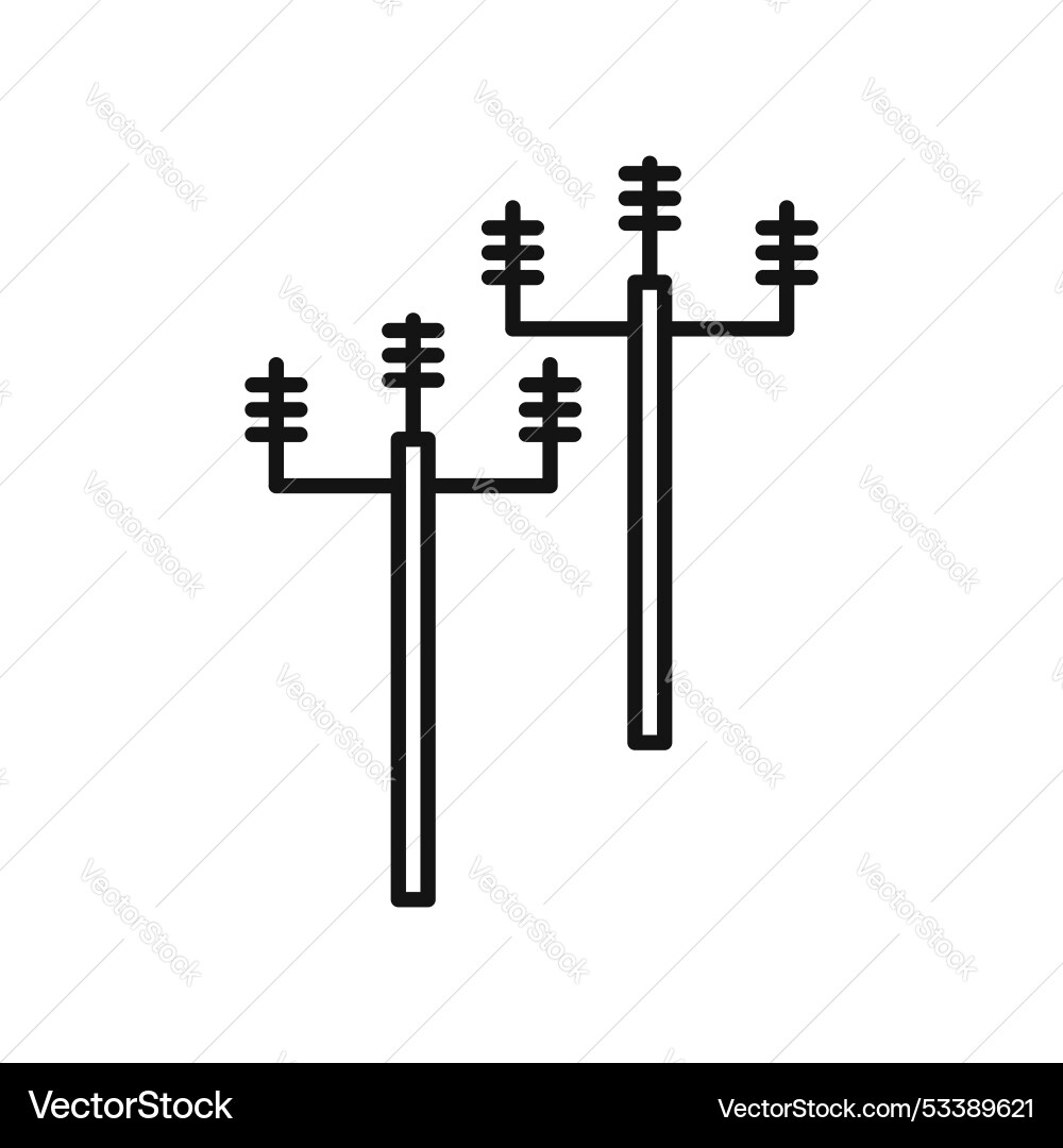 Utility pole icon isolated on white background Vector Image