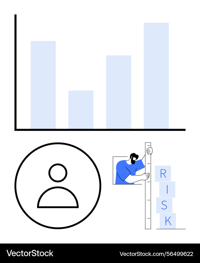 Business metrics analysis with risk assessment Vector Image