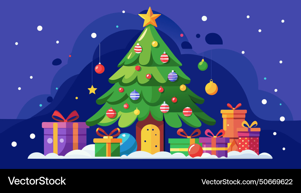 Christmas tree art Royalty Free Vector Image - VectorStock