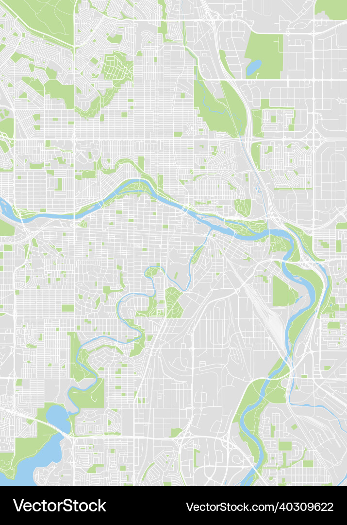 City map calgary color detailed plan Royalty Free Vector