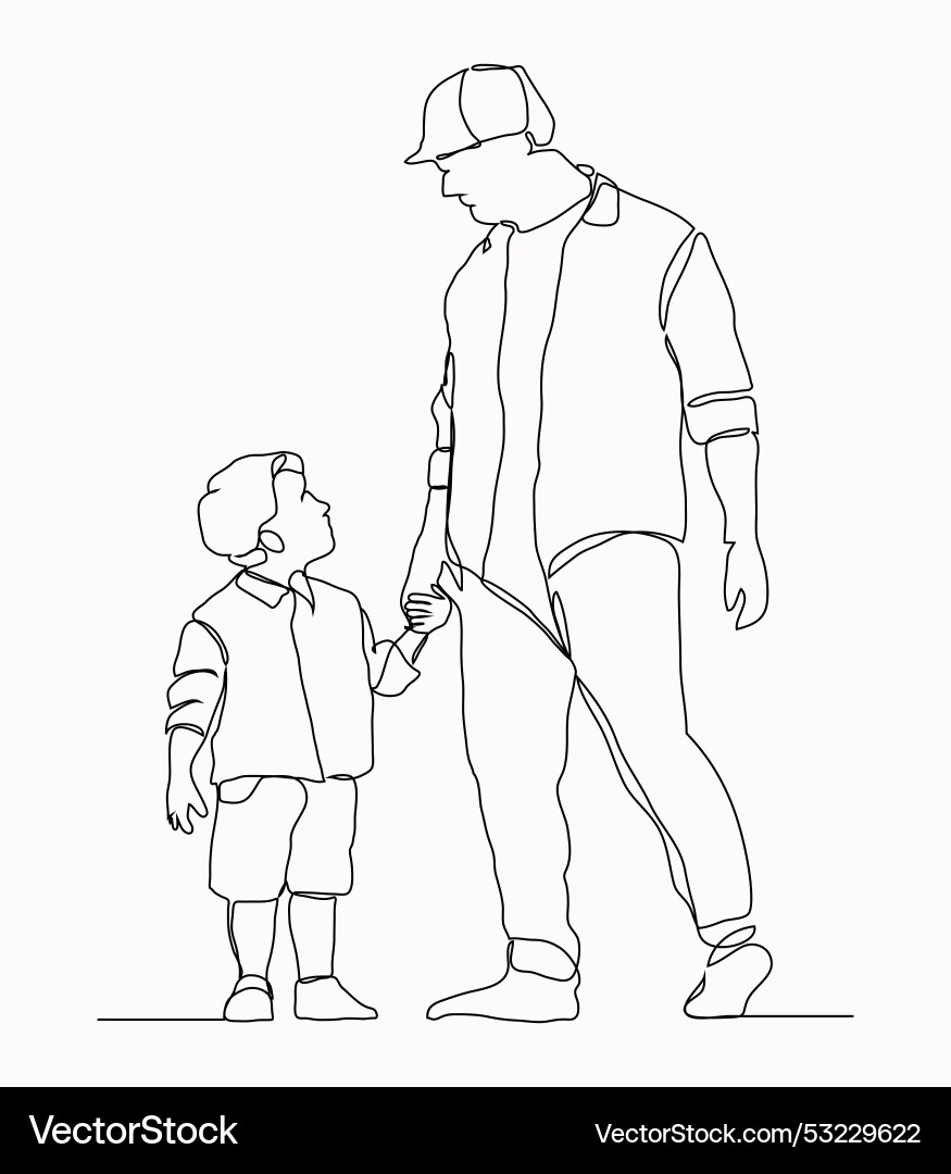 Dad and son Royalty Free Vector Image - VectorStock