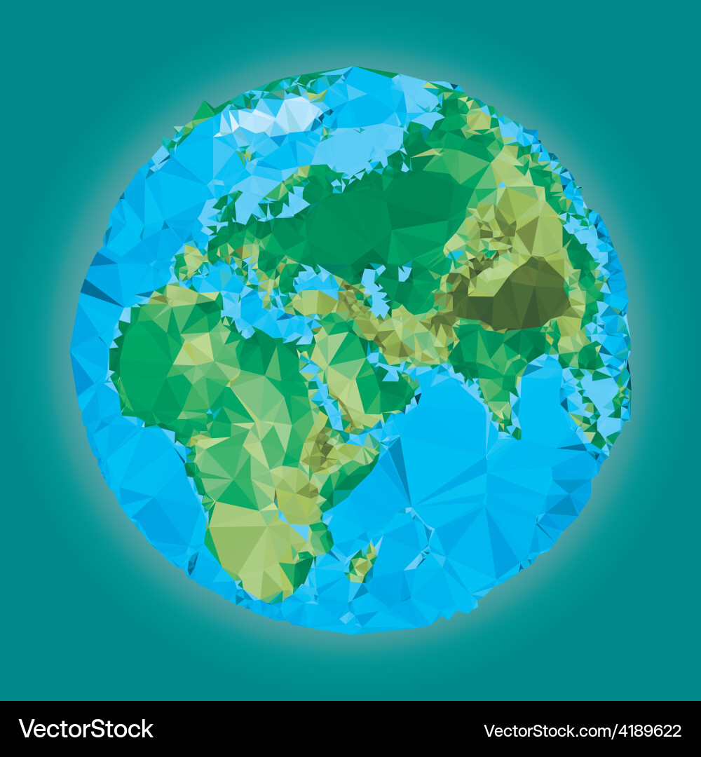 Earth world map low poly Royalty Free Vector Image