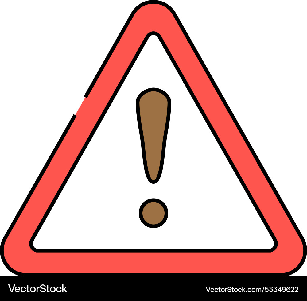 Exclamation mark alert icon color Royalty Free Vector Image