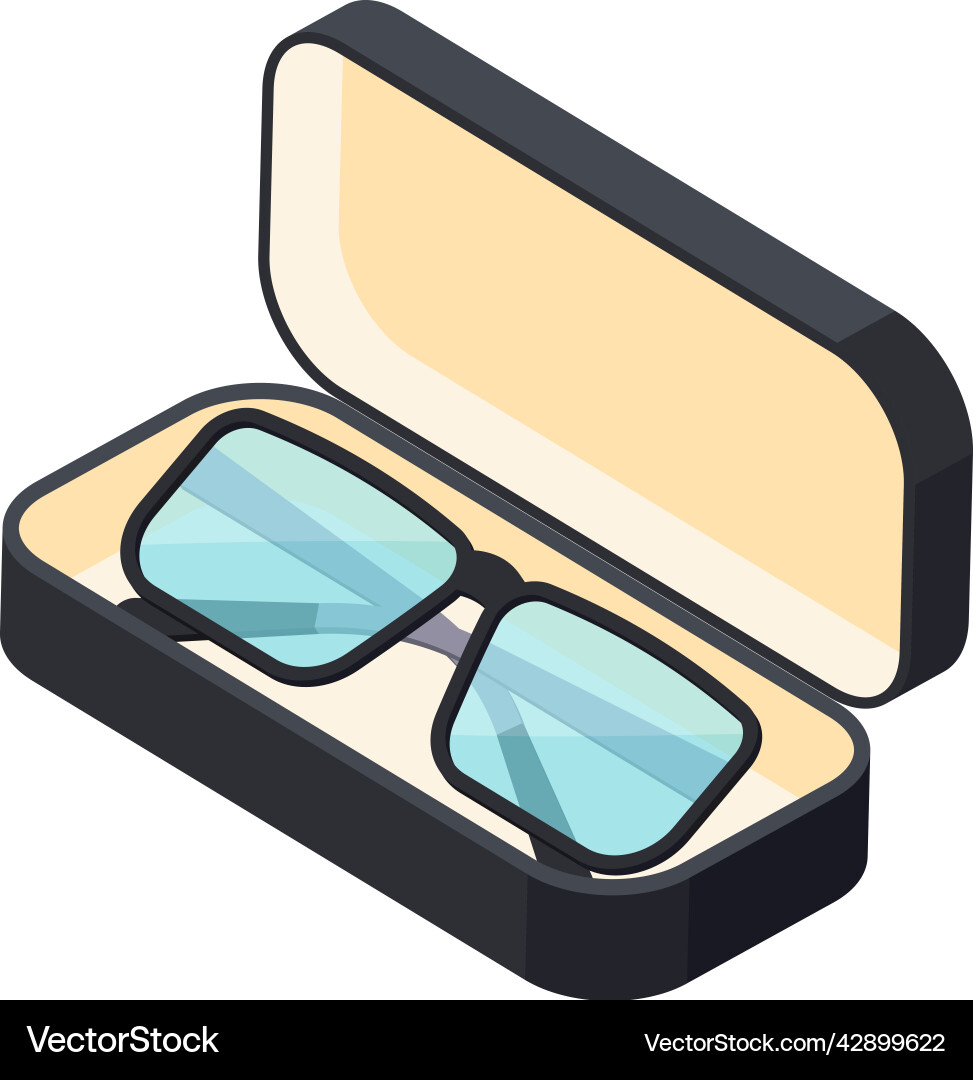 Eyeglasses in case composition Royalty Free Vector Image