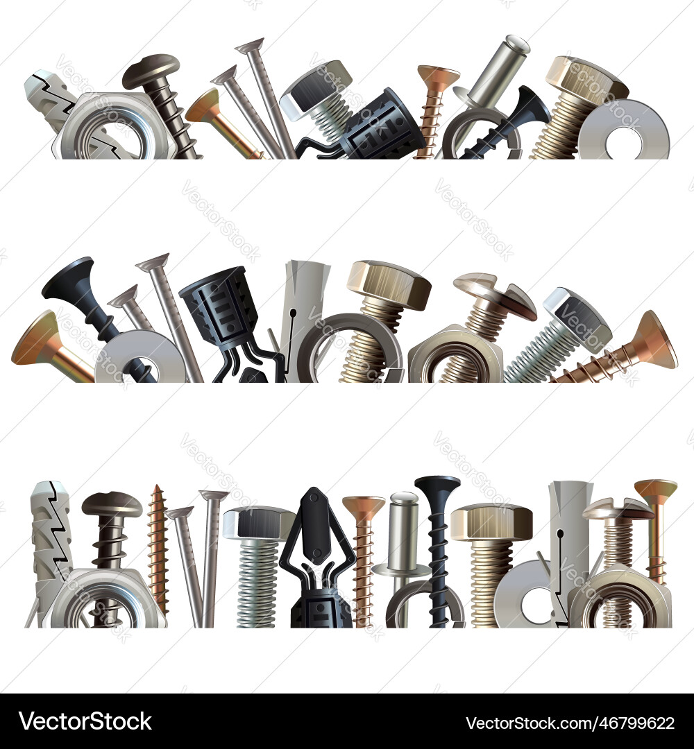 Fasteners borders Royalty Free Vector Image - VectorStock