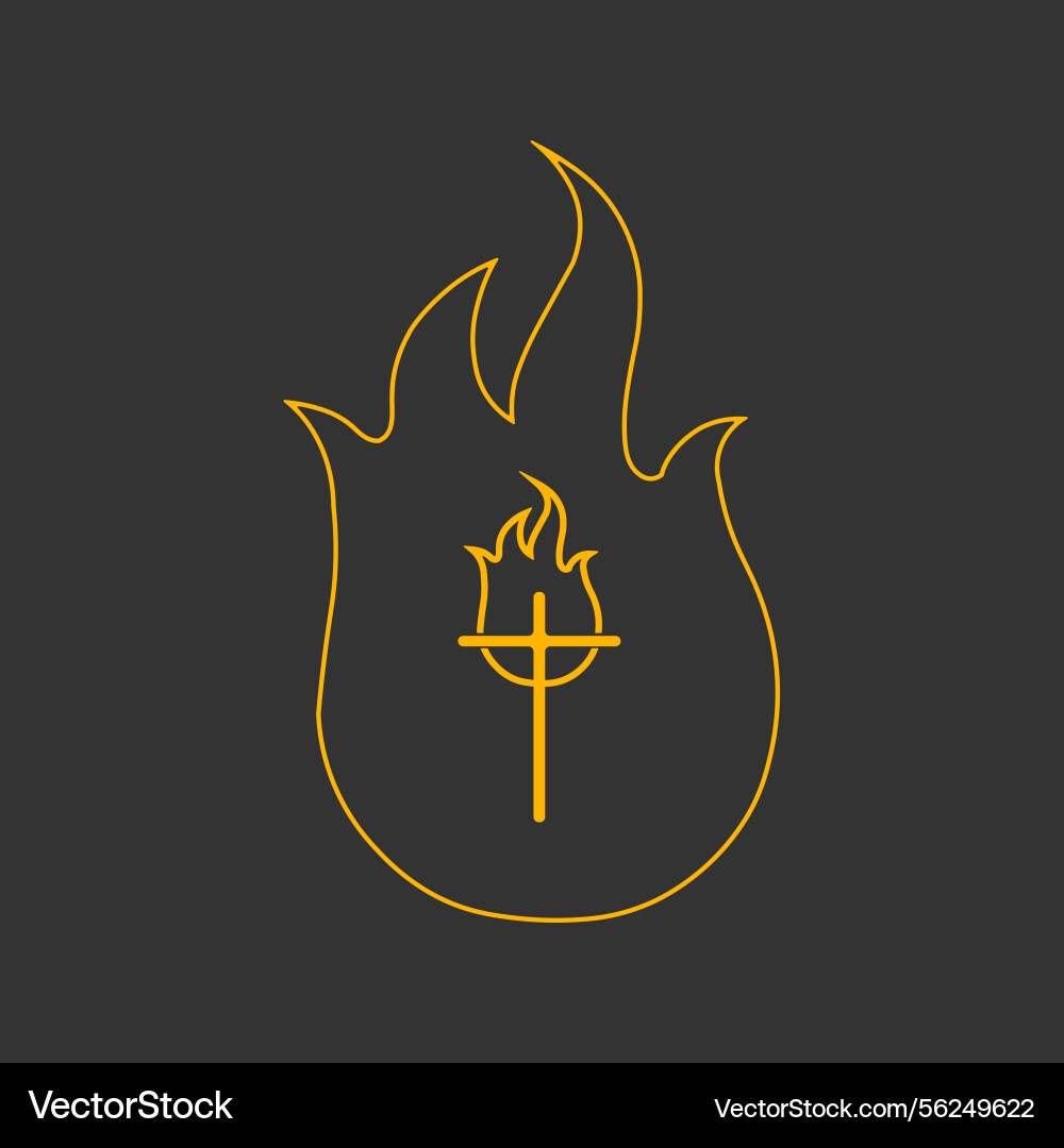 Flame cross symbol Royalty Free Vector Image - VectorStock