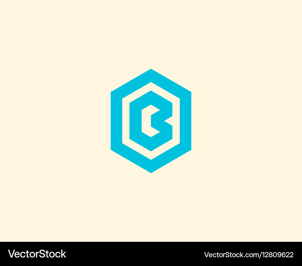 Geometric B Logotype Royalty Free Vector Image