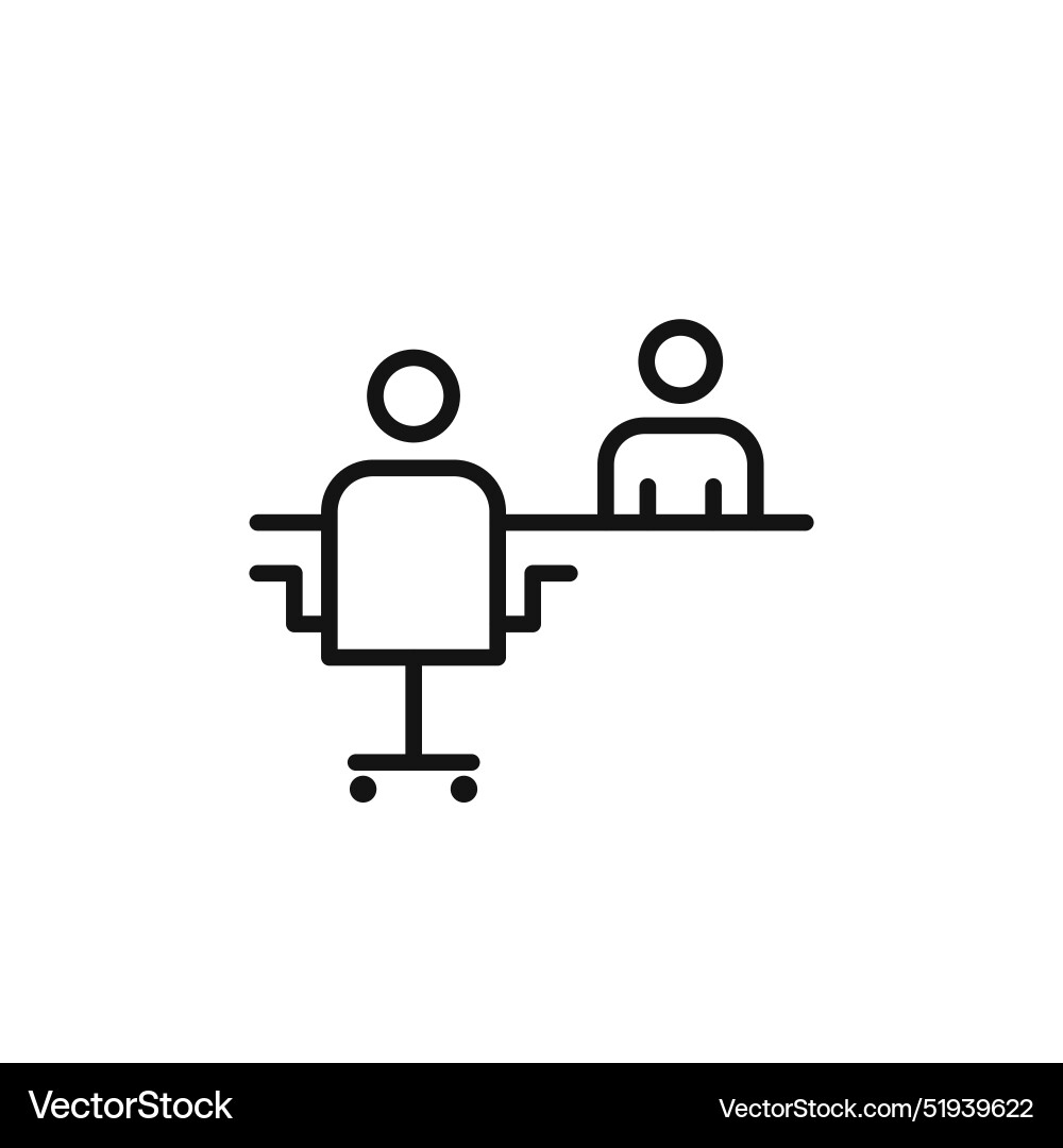 Job interview icon logo sign outline Royalty Free Vector