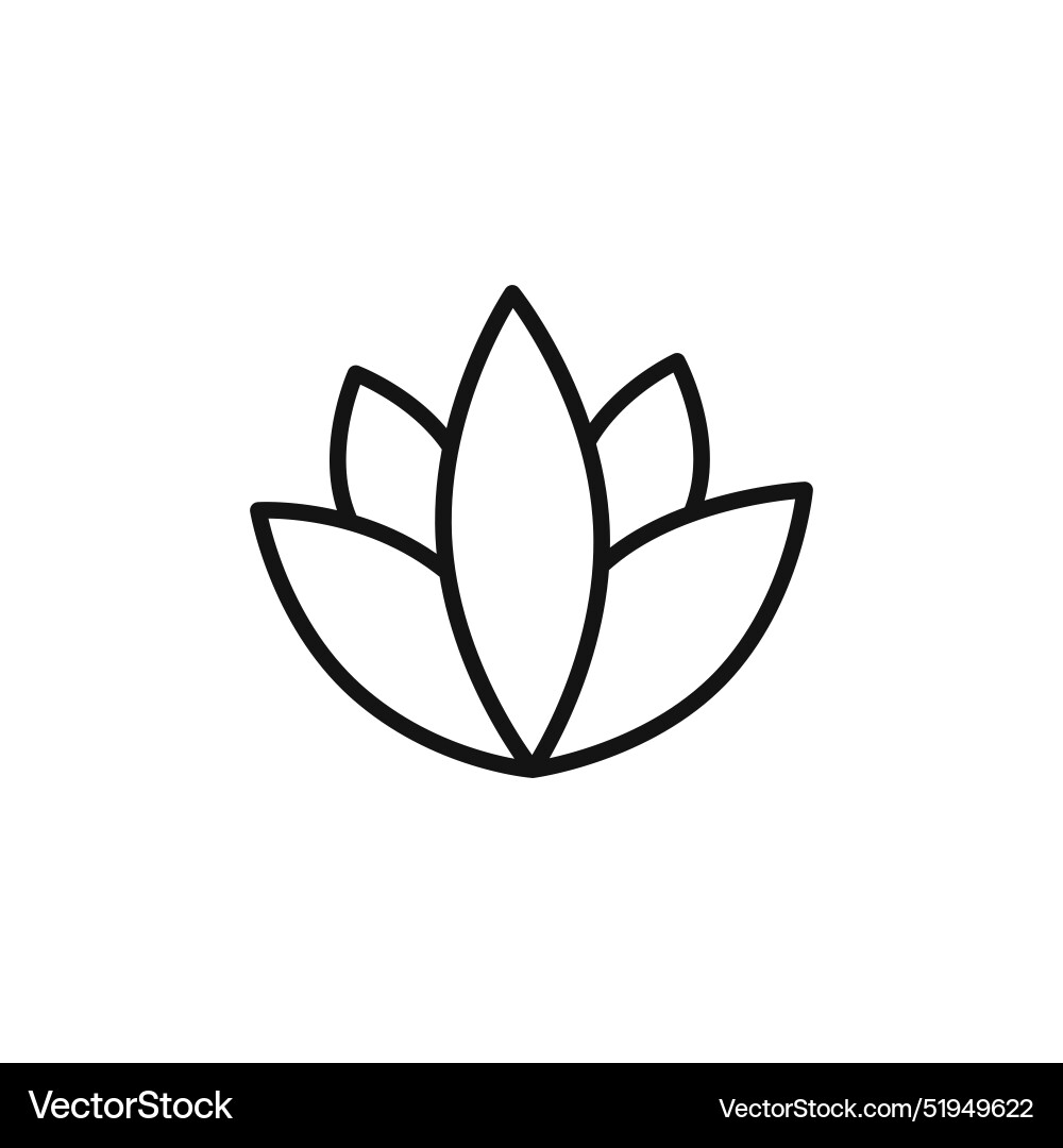Lotus logo sign outline Royalty Free Vector Image