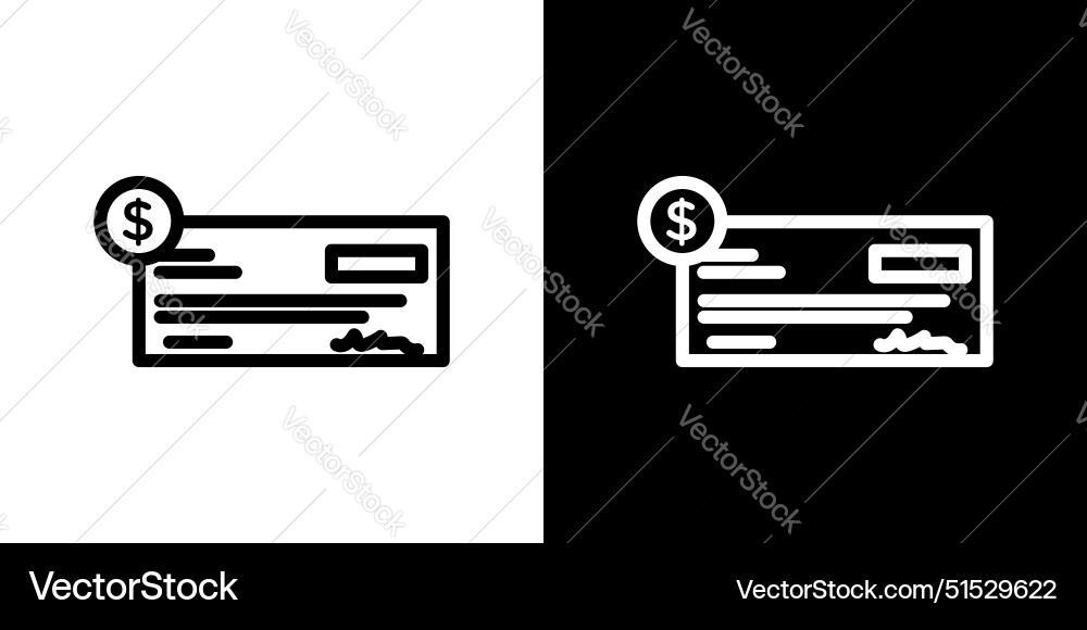 Money check icon setpayment pay paper cheque Vector Image