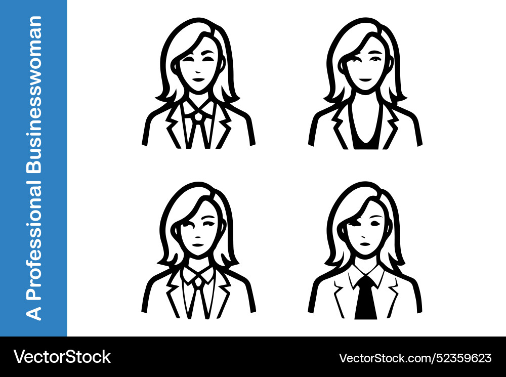A professional businesswoman with editable Vector Image