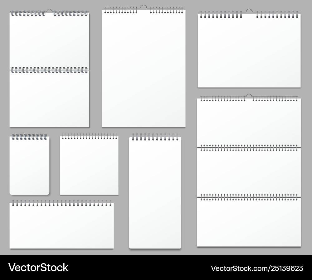Calendar Mockup - Wall Calendars & Notes Vector Image
