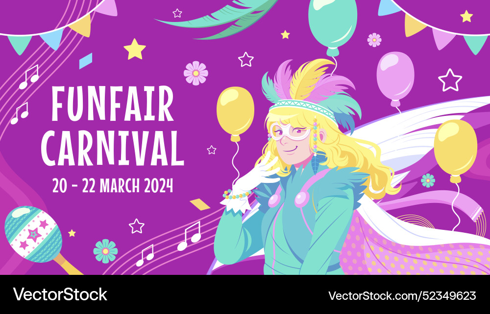 Carnival celebration youtube thumbnail Royalty Free Vector