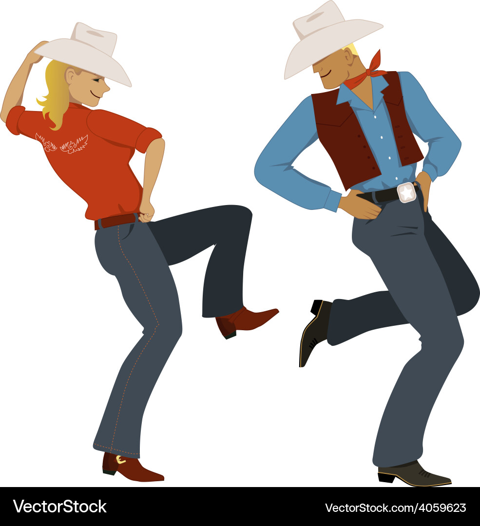 Cowboy dancing Royalty Free Vector Image - VectorStock