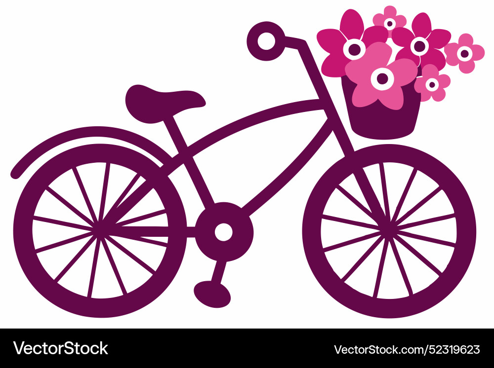 Cycle decoration by flower bouquet m Royalty Free Vector