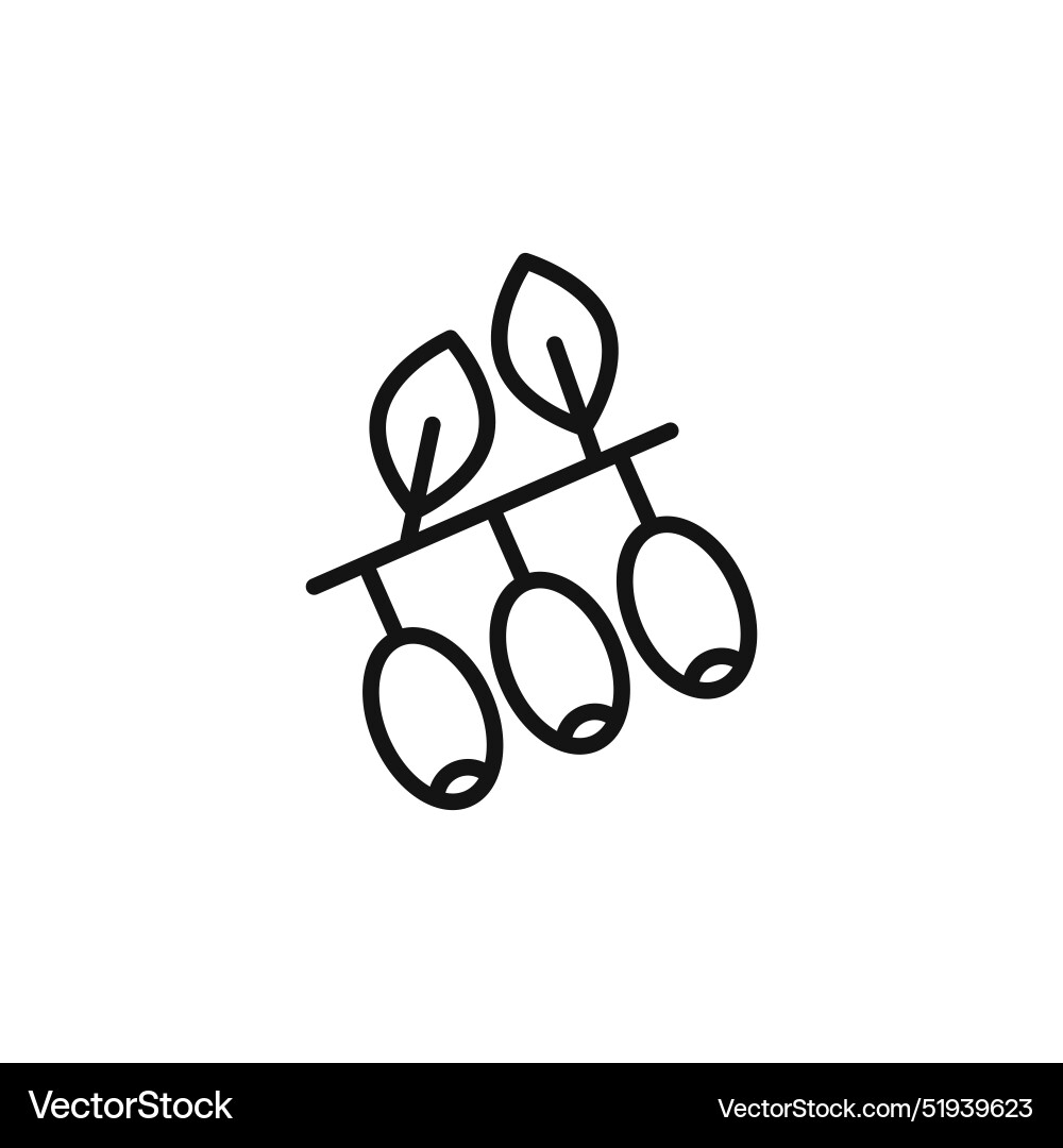 Jujube icon logo sign outline Royalty Free Vector Image