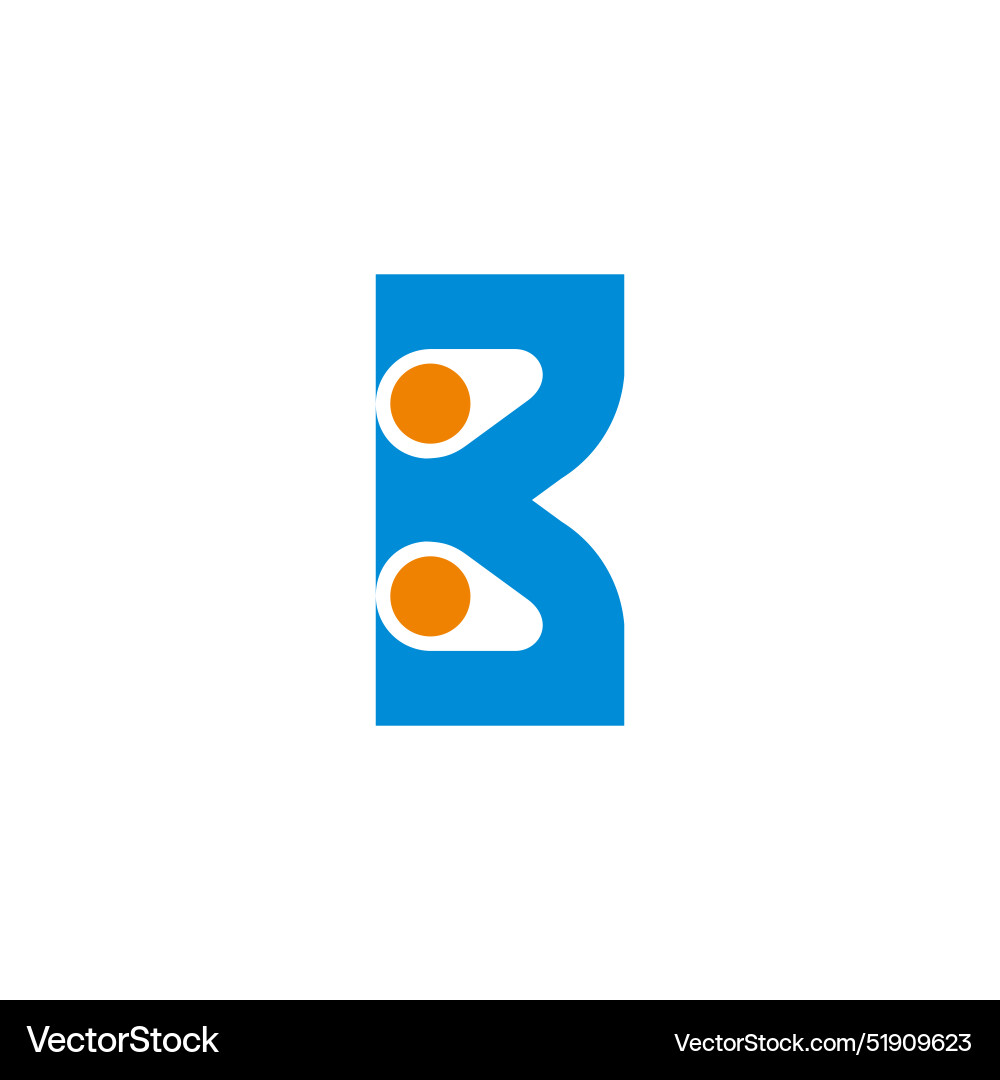 Letter b button simple colorful abstract logo Vector Image