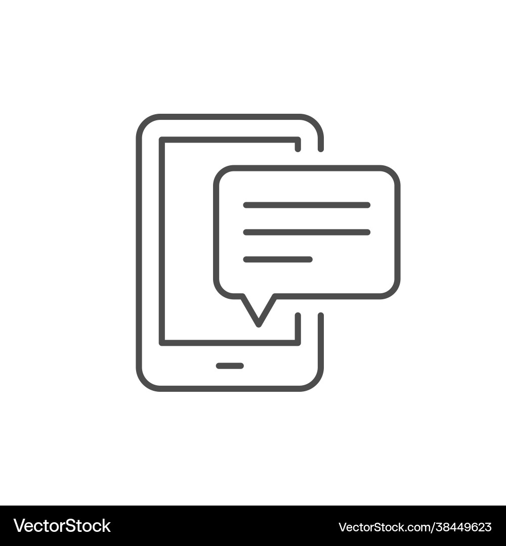 Mobile phone message line outline icon Royalty Free Vector