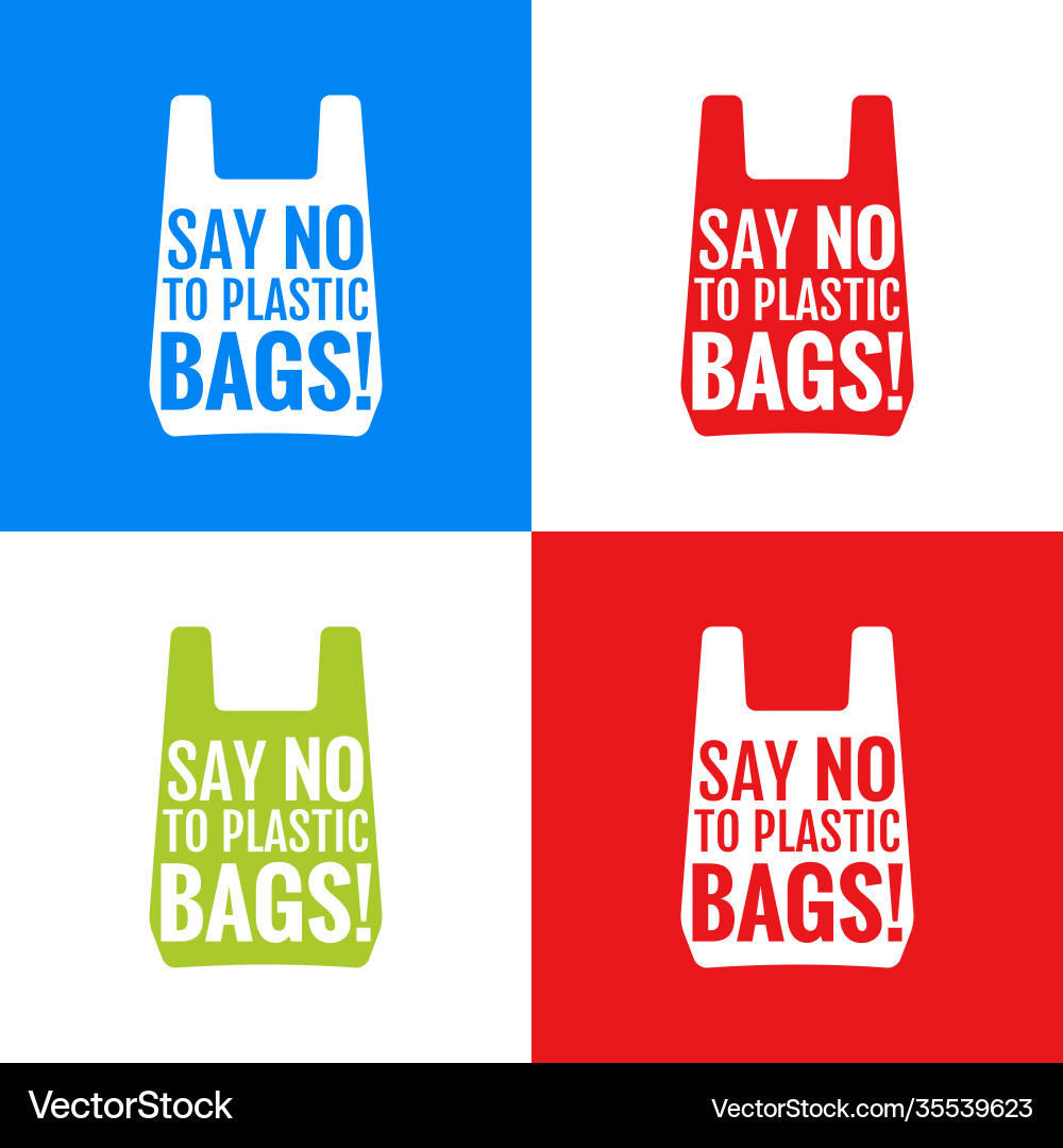 No plastic bags sign concept stop Royalty Free Vector Image