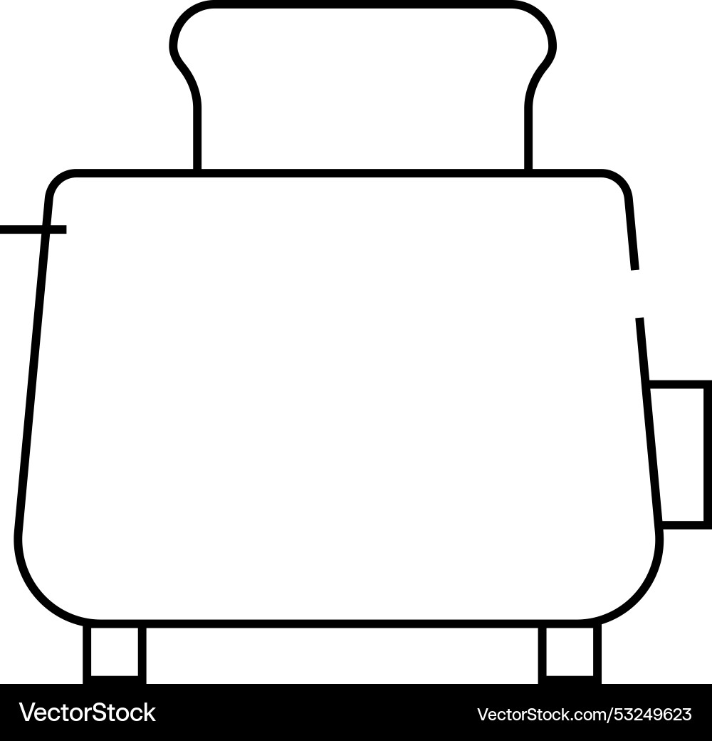 Toaster fry bread line icon Royalty Free Vector Image