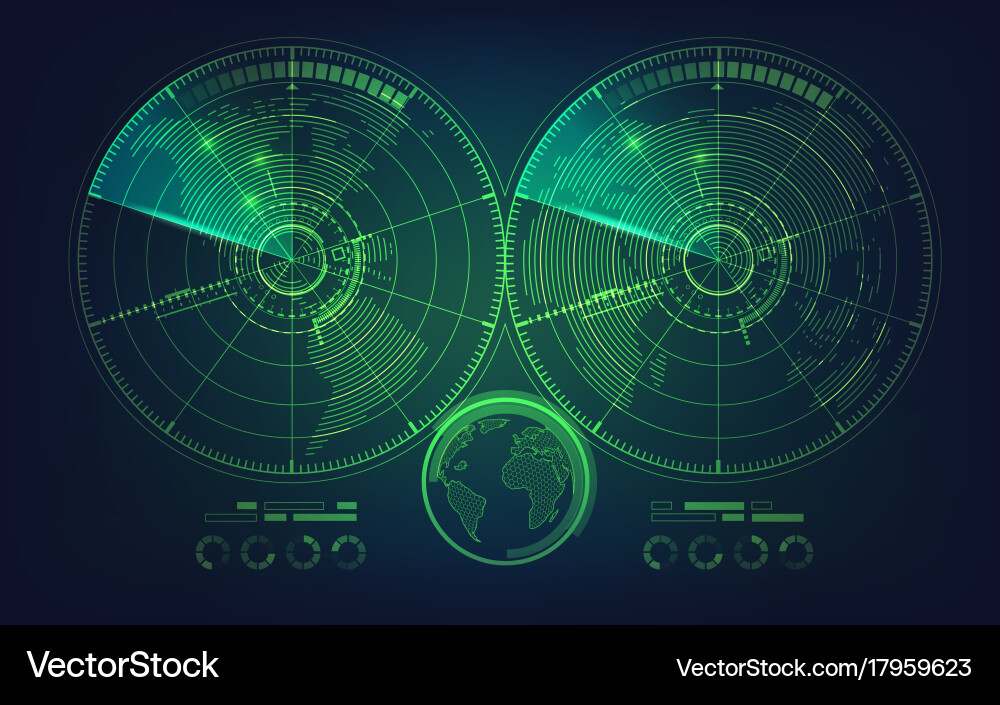 Twin radar Royalty Free Vector Image - VectorStock
