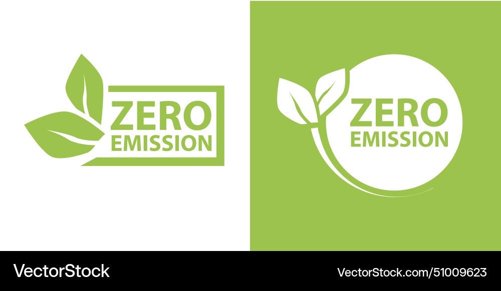 Zero emission net icon co2 net-zero Royalty Free Vector