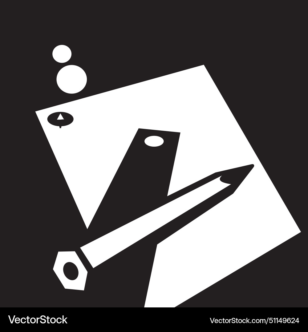 A minimalist icon design in black and white Vector Image