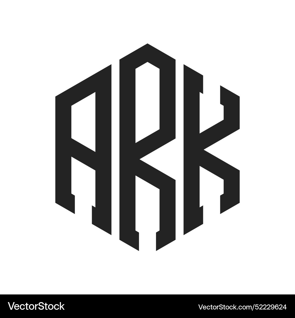 Ark logo design initial letter ark monogram logo Vector Image