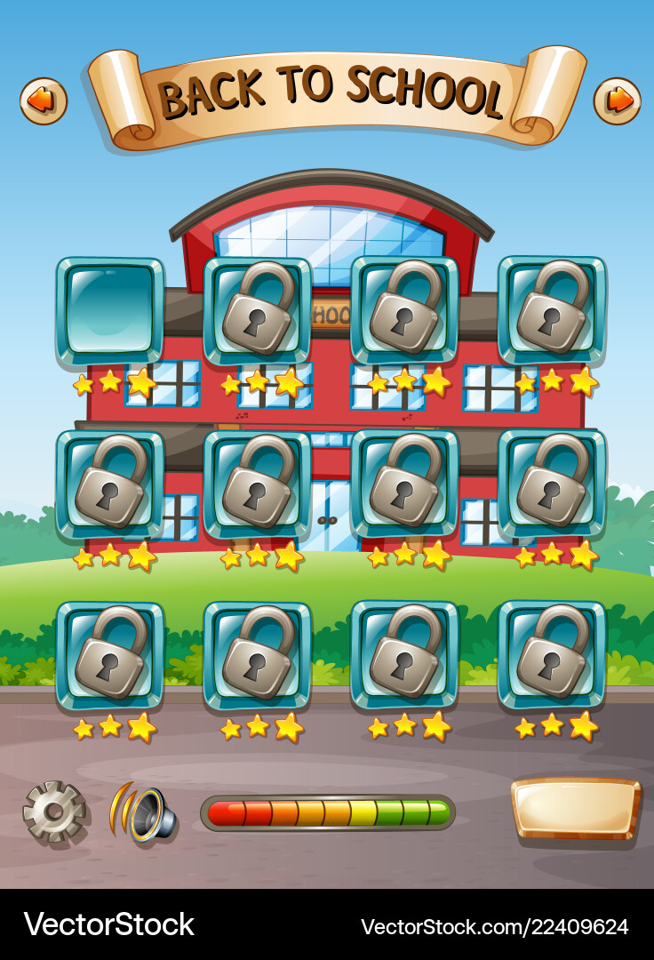 Back to school game template Royalty Free Vector Image