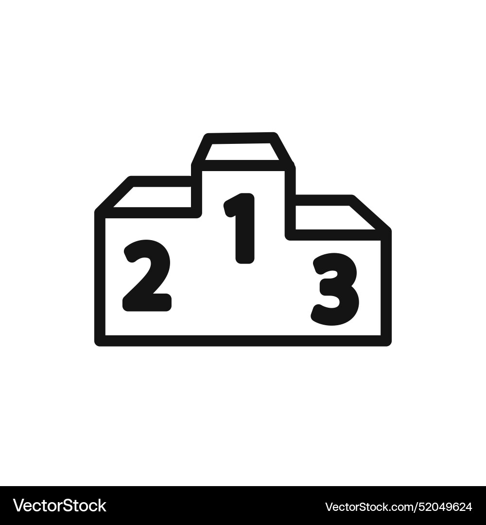Champion podium icon linear graphics sign Vector Image