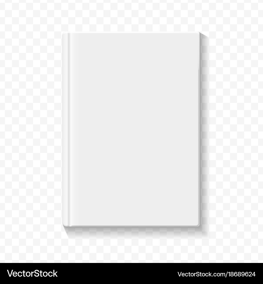 Clear white blank book cover template on the alpha