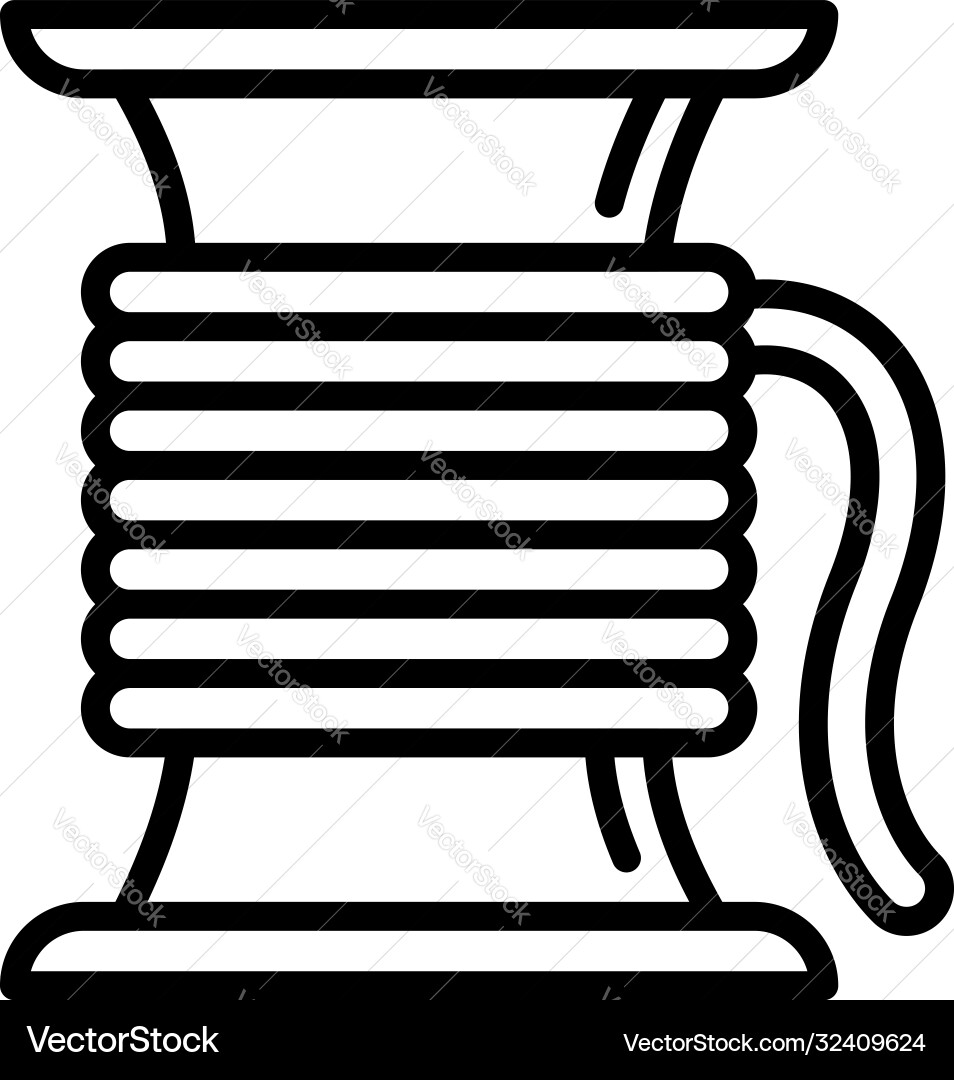 Cord wire coil icon outline style Royalty Free Vector Image