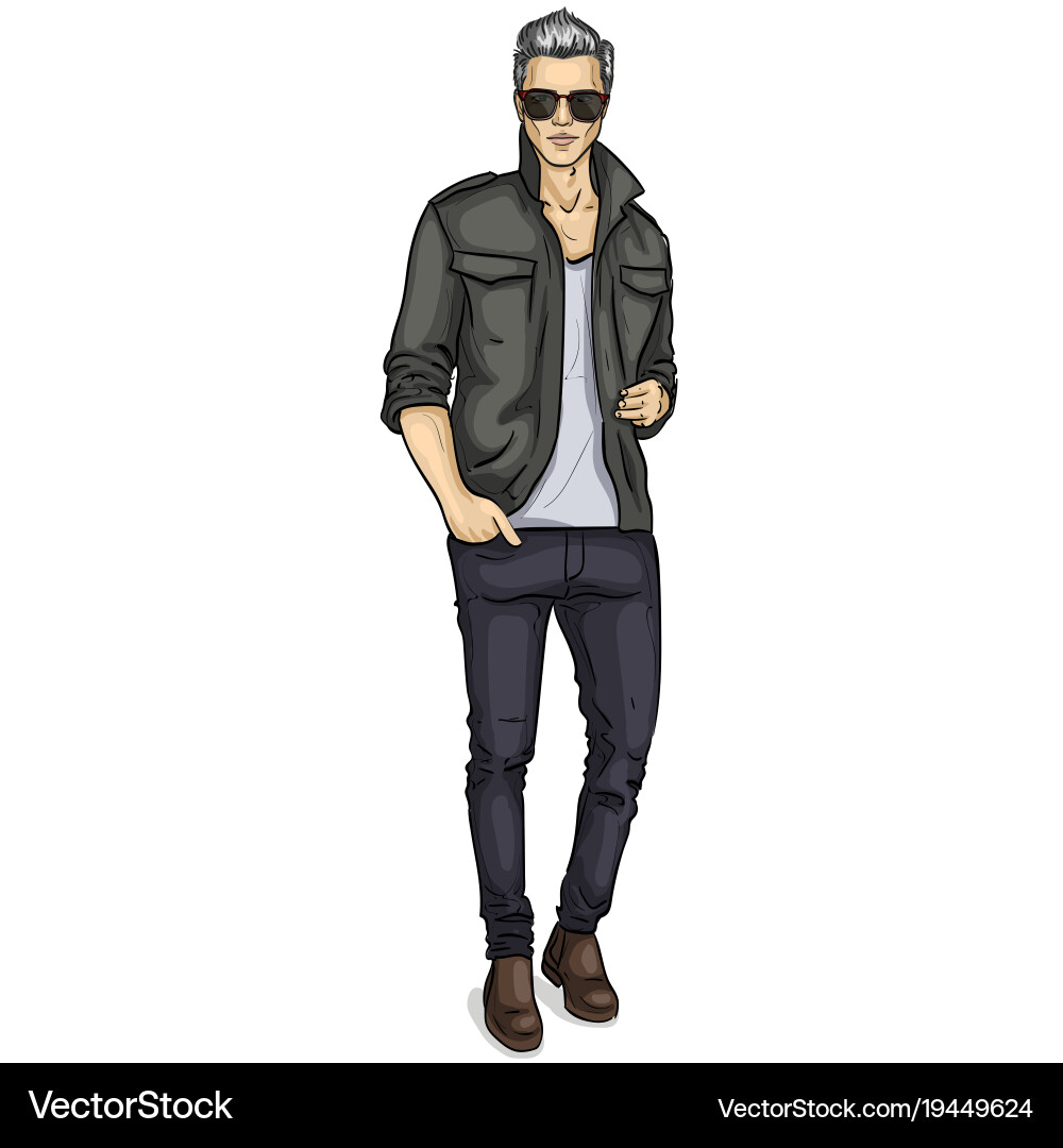 Man model dressed Royalty Free Vector Image - VectorStock