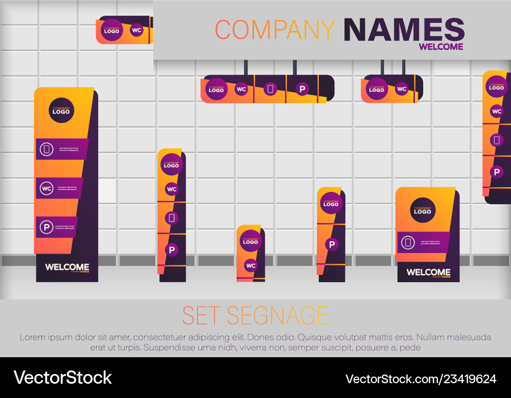 Modern Signage Set Royalty Free Vector Image - VectorStock
