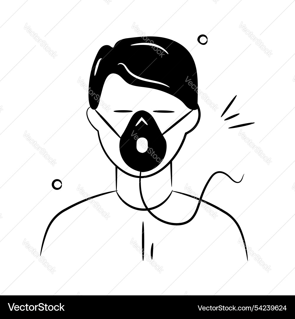 Oxygen mask Royalty Free Vector Image - VectorStock