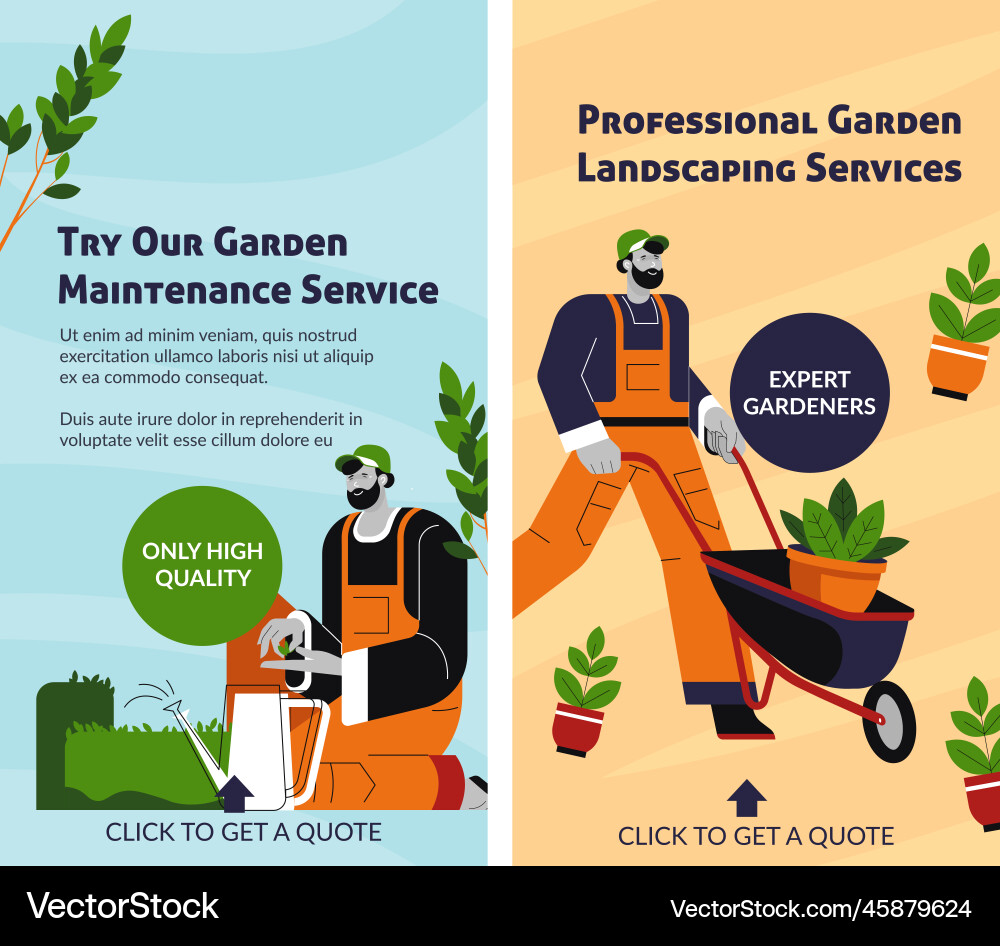 Professional garden landscaping services banner Vector Image